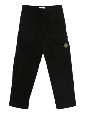 Stone Island Cargo Logo-patch Trousers - Black