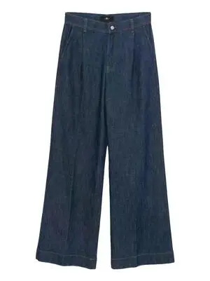 7 For All Mankind Pleated Wide-leg Jeans - Blue