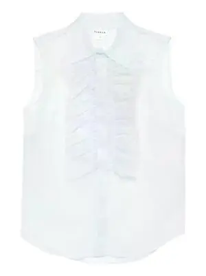 P.a.r.o.s.h Ruffled Sleeveless Blouse - Blue