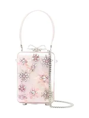 SELF-PORTRAIT Micro Floral-embellished Box Bag - Pink