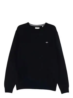Gant Logo-detail Crew-neck Jumper - Blue