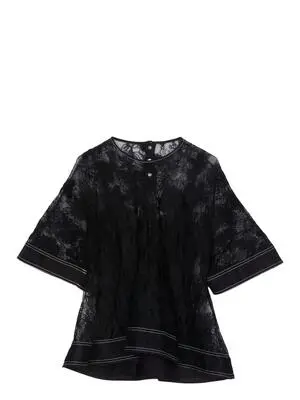 3.1 Phillip Lim Lace-appliqué Top - Black