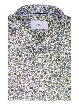 Eton Floral-pattern Shirt - Brown