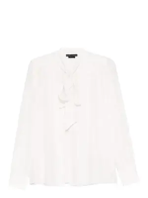 Alice + Olivia Thayer Tie Long-sleeve Blouse - White
