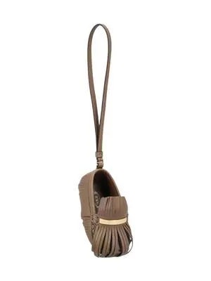 TOD'S Fringed Shoe Charm - Brown
