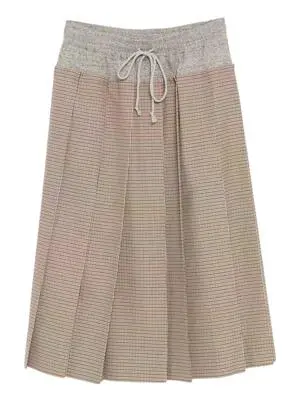 UNDERCOVERISM Pleated Drawstring Skirt - Neutrals