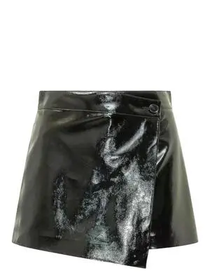 MSGM Glossy Wrap Shorts - Black