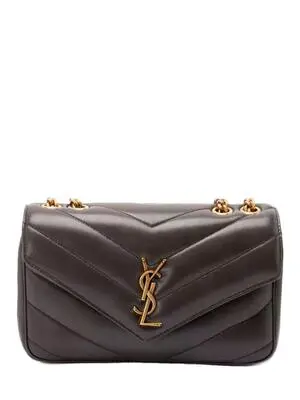 Saint Laurent Loulou Small Chevron Chain Shoulder Bag - Brown