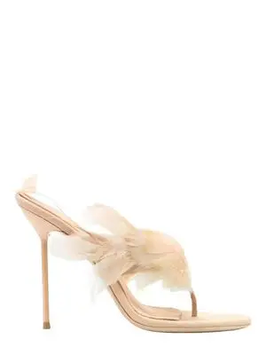 Paris Texas Lidia Feather Sandals - Neutrals