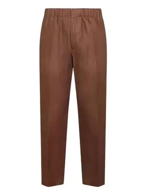 LARDINI Elasticated Trousers - Brown