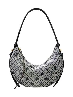 Tory Burch Patterned Half-moon Shoulder Bag - Grey