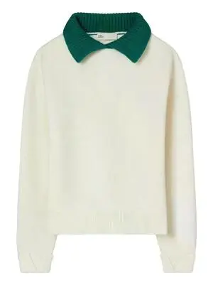Tory Burch Collared Wool Sweater - Neutrals