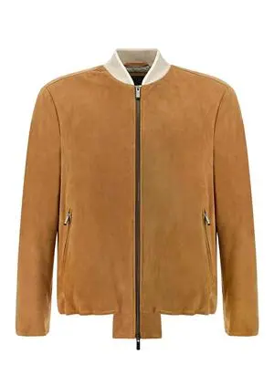 PAUL & SHARK Aqualeather Suede Bomber Jacket