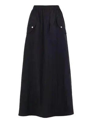 Co A-line Midi Skirt With Pockets - Black