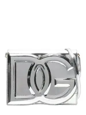 Dolce & Gabbana Embossed Logo Crossbody Bag - Silver
