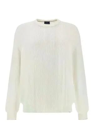 Paul & Shark Crew-neck Cotton Sweater - White