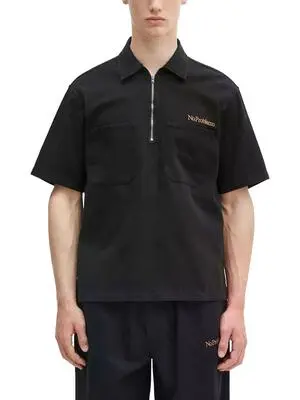 Aries Logo-embroidered Polo Shirt Black
