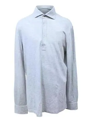 Brunello Cucinelli Long-sleeve Polo Shirt - Grey