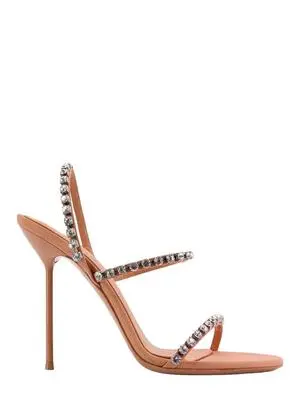 Paris Texas Crystal-embellished Stiletto Heel Sandals - Neutrals