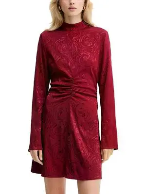 GESTUZ Roses Gathe-detail Mini Dress - Red