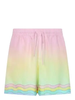 Casablanca Ombre Wave Silk Shorts - Pink