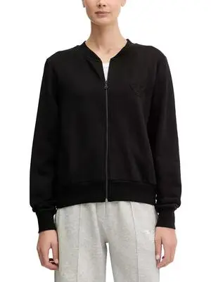 Emporio Armani Logo-embroidered Zip-up Sweatshirt - Black