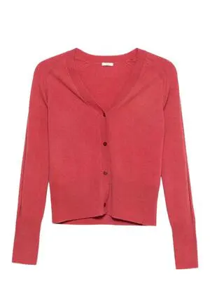 JOSEPH Keane Cashmere Button-up Cardigan - Red