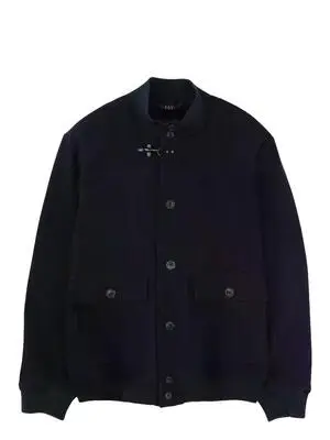 FAY Wool Jacket With Patch Pockets - Blue