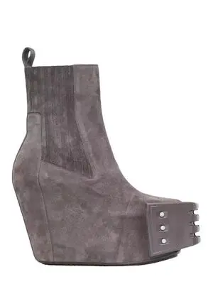 Rick Owens Beatle Grilled Wedged Boots - Grey