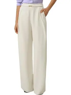 Lilysilk Wide-leg 40 Momme Silk Crepe Trousers - Natural White
