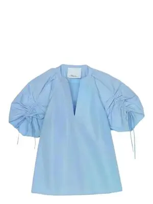 3.1 Phillip Lim Drawstring V-neck Top - Blue