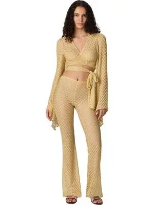 Missoni Flared Lamé Viscose Trousers - Gold