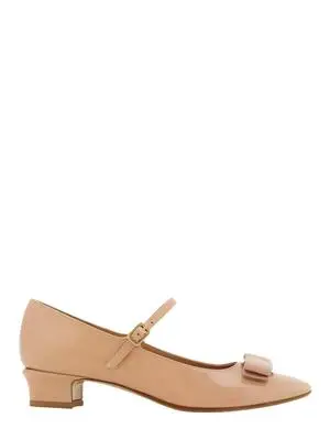 FERRAGAMO 30mm Bow-detail Mary Jane Pumps - Neutrals
