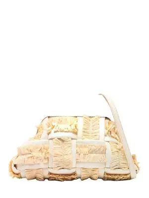 THEMOIRE Medium Bios Fringed Clutch Bag - Neutrals