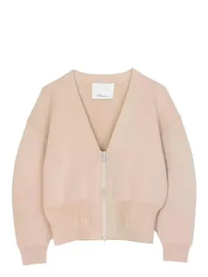 3.1 Phillip Lim V-neck Zip-up Cardigan - Neutrals