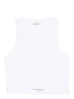 Givenchy Ribbed Logo-band Top - White