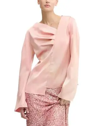Stine Goya Draped V-neck Top - Pink