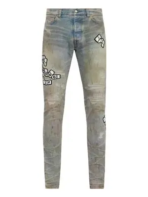 Amiri Appliqué Skinny Jeans - Blue