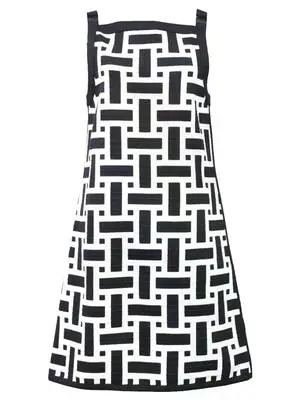 Hermès Geometric-pattern Mini Dress - White