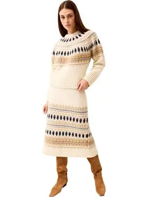 MARIE OLIVER Giana Fair Isle Knit Skirt - Snowflake