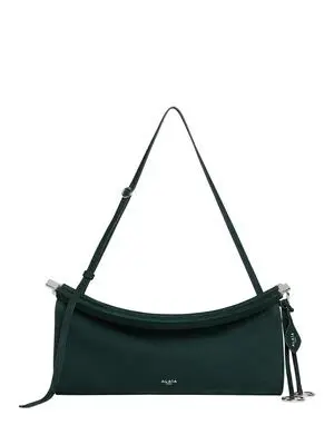Alaïa Medium Suede Le Click East West Shoulder Bag - Green