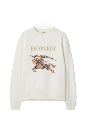 Burberry Cross-stitch Cotton Sweatshirt - Chalk White