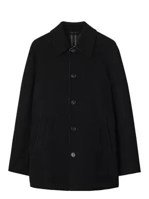 Burberry Short Wool Car Coat - Black/snug Brown