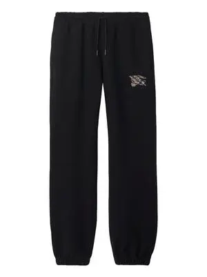 Burberry Ekd Check Cotton Jogging Pants - Black