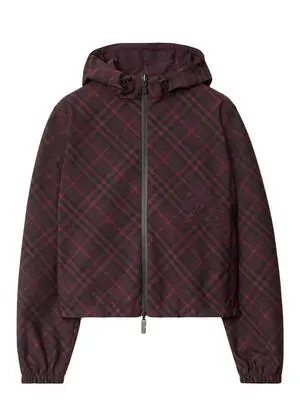 Burberry Reversible Check Hooded Jacket - Wine Red