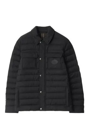 Burberry Wool Flannel Padded Overshirt - Charcoal Grey