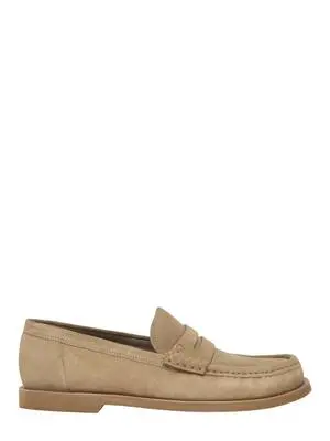 GIANVITO ROSSI Vernon Round Toe Loafer - Brown - Suede