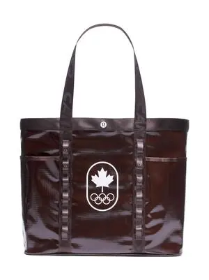 Lululemon Team Canada Ripstop Cinch-closure Tote Bag 20l - Black Garnet