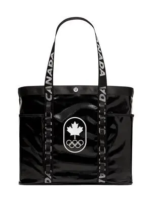 Lululemon Team Canada Ripstop Cinch-closure Tote Bag 20l - Black
