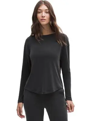 Lululemon Drapey Softstreme Boatneck Long-sleeve Shirt - Black